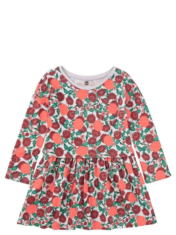 TEA COLLECTION Printed Pocket Play Dress - Persimmon Dot Floral