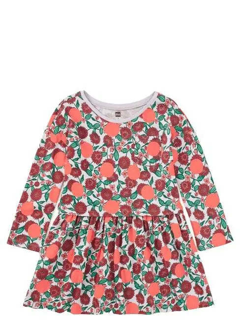 TEA COLLECTION Printed Pocket Play Dress - Persimmon Dot Floral