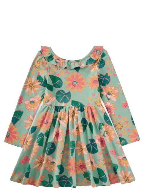 TEA COLLECTION Ruffle Collar Ballet Dress - Chalk Water Lillies