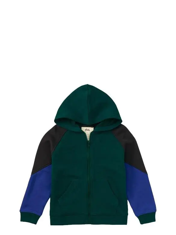 TEA COLLECTION Colorblock Zip-up Hoodie - Jade