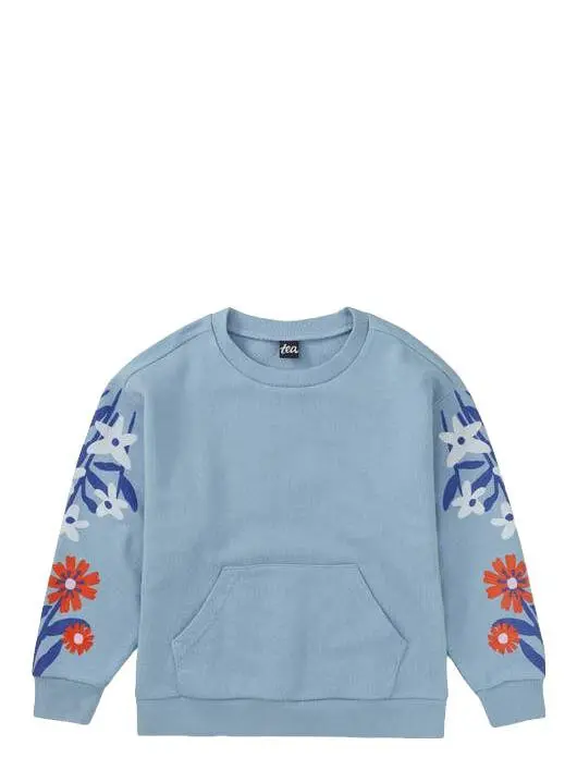 TEA COLLECTION Floral Sleeve Kanga Popover - Scenic Blue