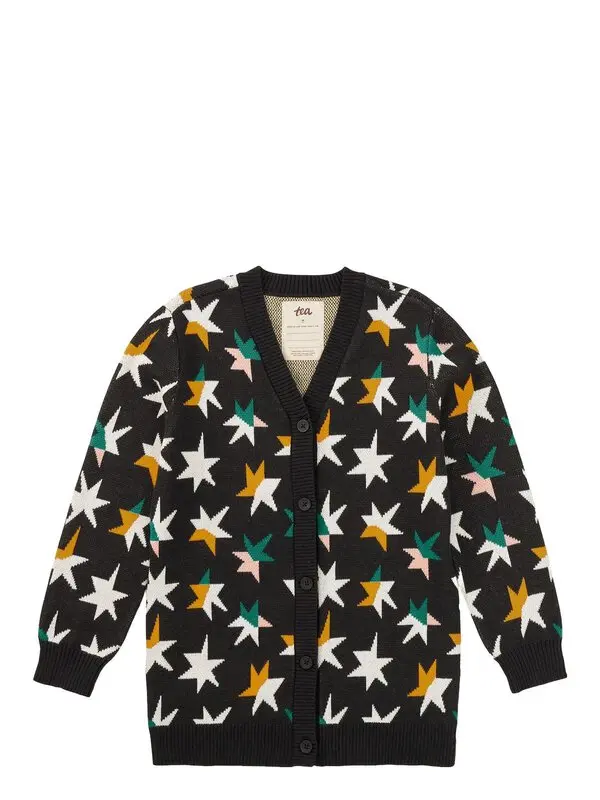 TEA COLLECTION Long Iconic Stars Cardigan - Colorblock Stars