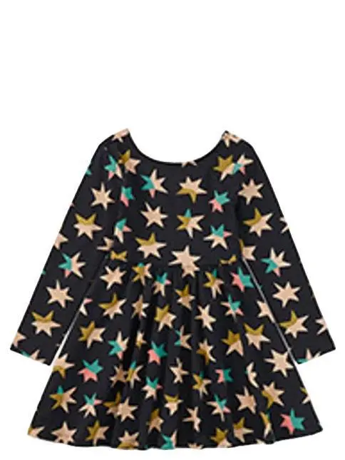 TEA COLLECTION Printed Ballet Dress - Colorblock Metallic Stars