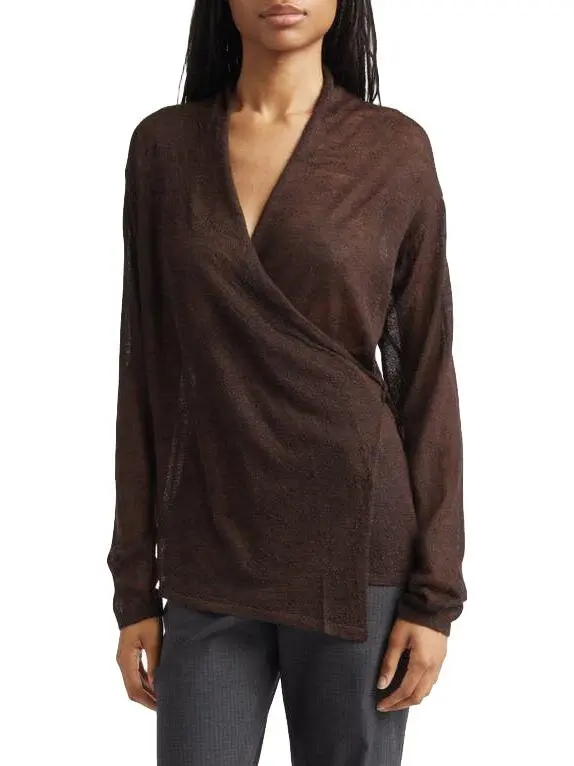 Paloma Wool Sudi Baby Alpaca & Merino Wool Blend Wrap Sweater - Brown