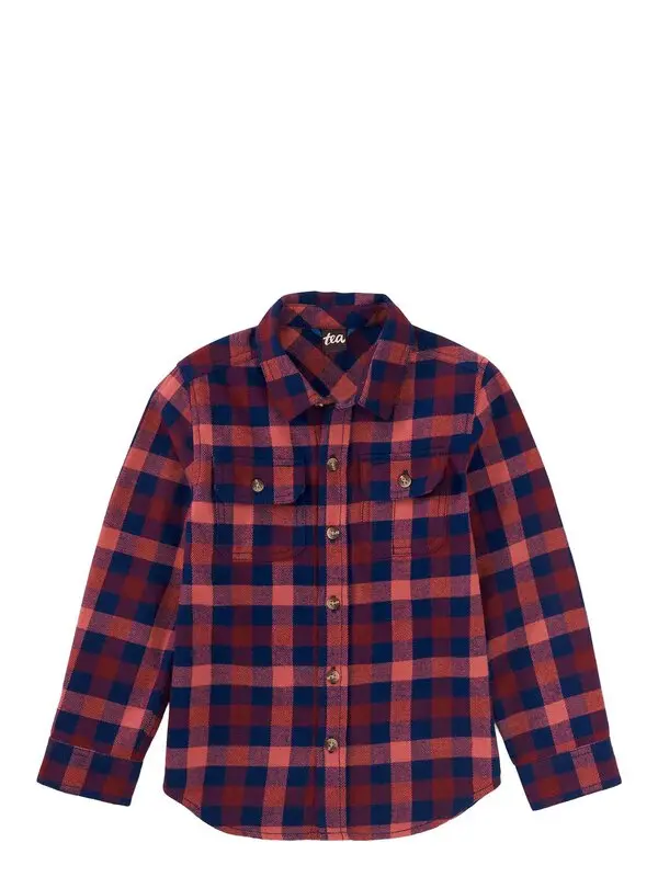 TEA COLLECTION Flannel Button Up Shirt - Daegu Plaid