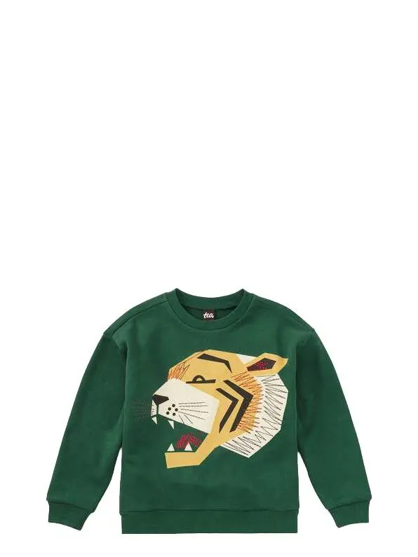 TEA COLLECTION Embroidered Tiger Popover - Jungle