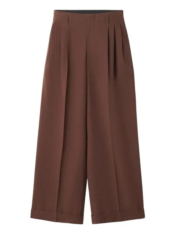 LANVIN Wide-leg Flannel Pants - Mocha