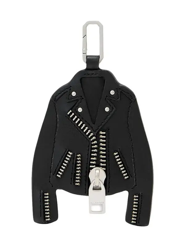 ALLSAINTS Balfern Keyring Bag Charm - Black/silver