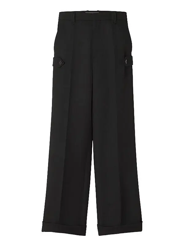 LANVIN Light Wool Chino Pants - Black