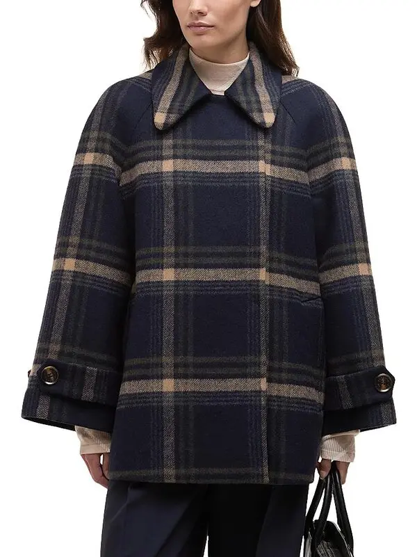 Barbour Tara Coat - Navy Windowpane Check