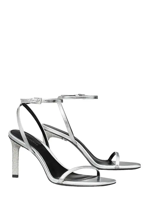 Tory Burch Pave High Heel Sandals - Silver