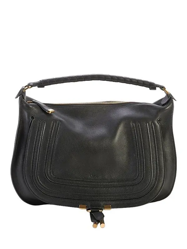 Chloé Marcie Medium Leather Shoulder Bag - Black