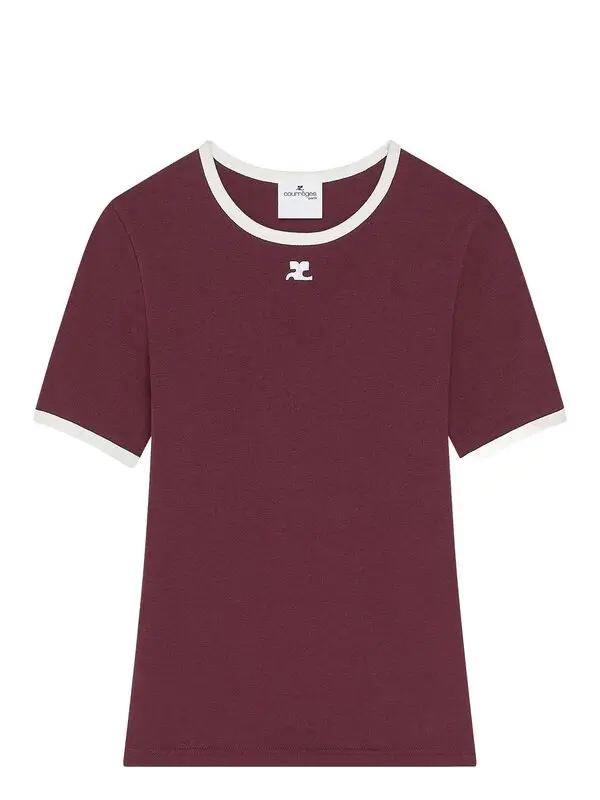 COURREGES Signature Contrast T-shirt - Bordeaux