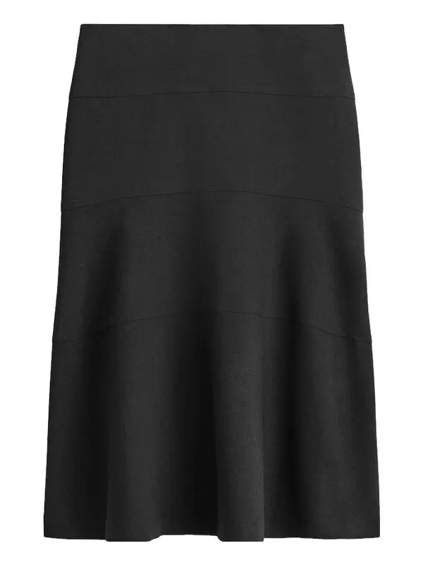 Cos Curved A-line Midi Skirt - Dark Grey