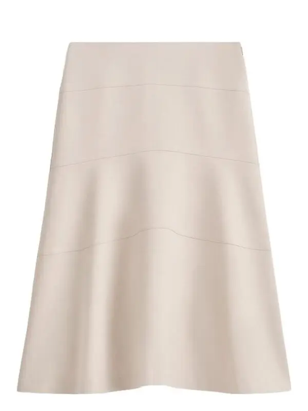 Cos Curved A-line Midi Skirt - Light Beige