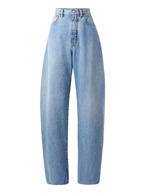 Alaïa Round High-rise Barrel-leg Jeans - Blue