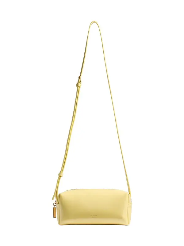 Khaite Mini Kye Crossbody Bag In Crackle Patent Leather - Pale Yellow