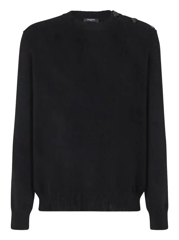Balmain Buttoned Cashmere Sweater - Black