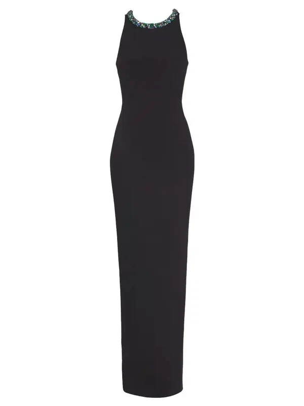 Balmain Jewel-embellished Velvet Maxi Dress - Black