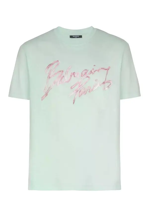 Balmain Printed Cotton T-shirt - Green