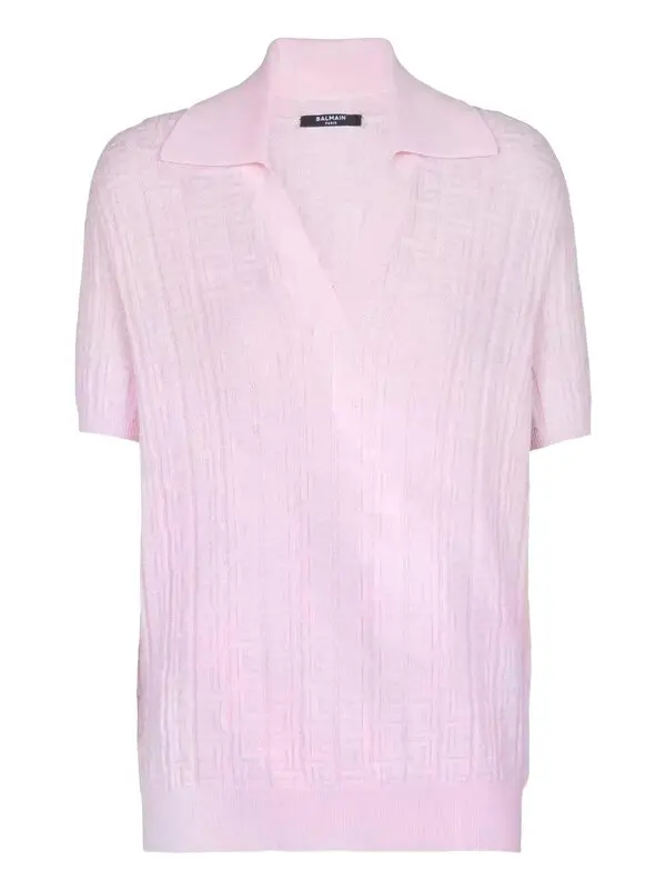 Balmain Monogram Knit Top - Pink