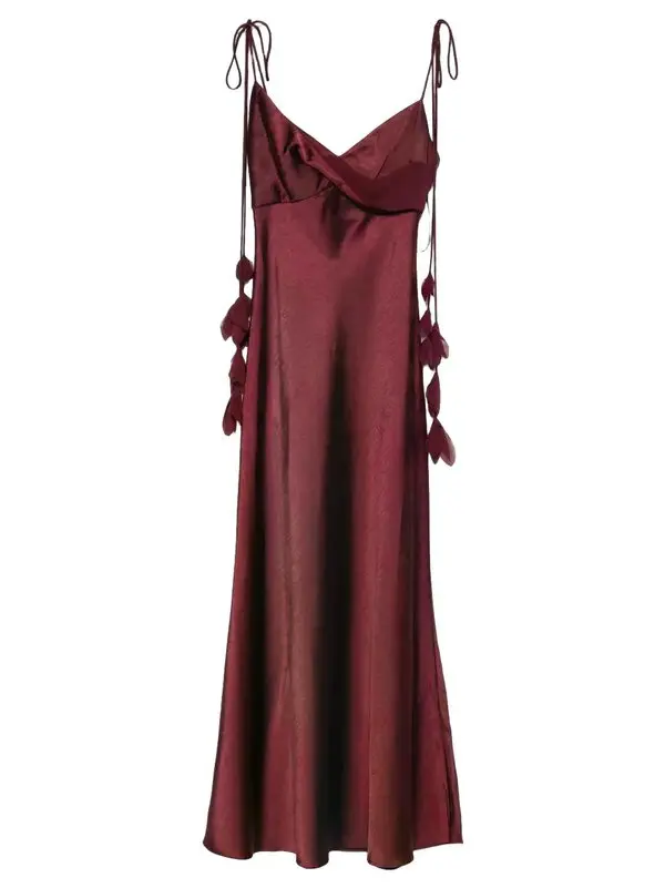 SELF-PORTRAIT Tie-strap Midi Dress - Red