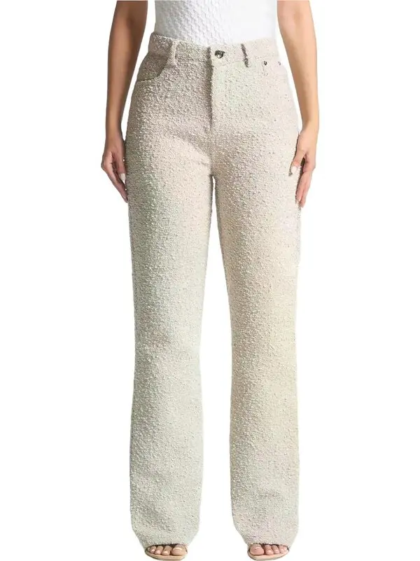 Manière De Voir Maniere De Voir Sara Bouclé Straight-leg Jeans - Neutrals