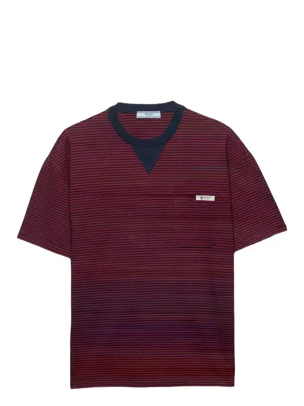 Prada Striped-pattern Pocket T-shirt - Red