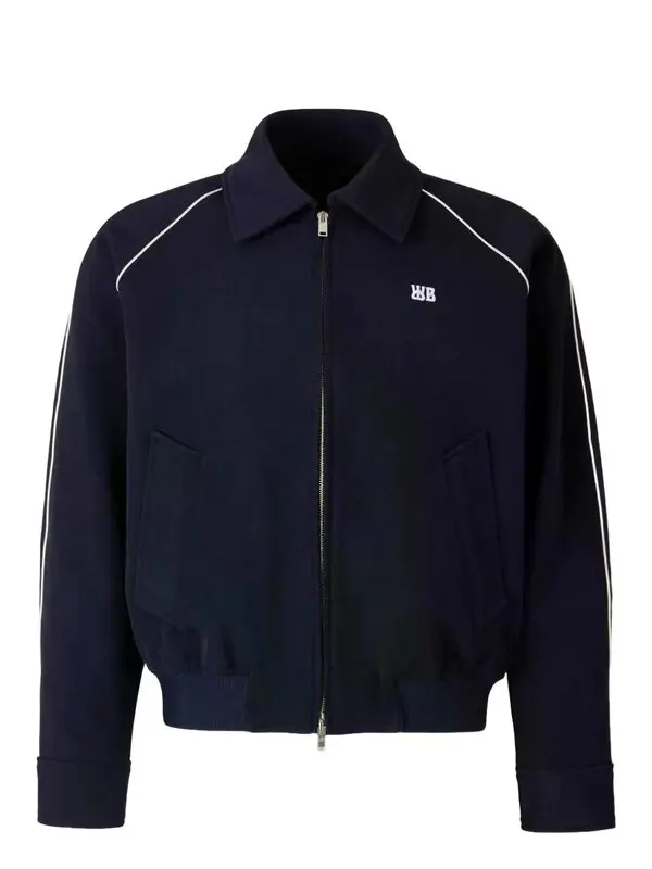 WALES BONNER Collared Zip Jacket - Blue