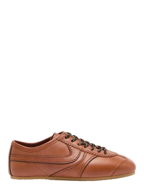 Dries Van Noten Dustin Panelled Leather Sneakers - Tan