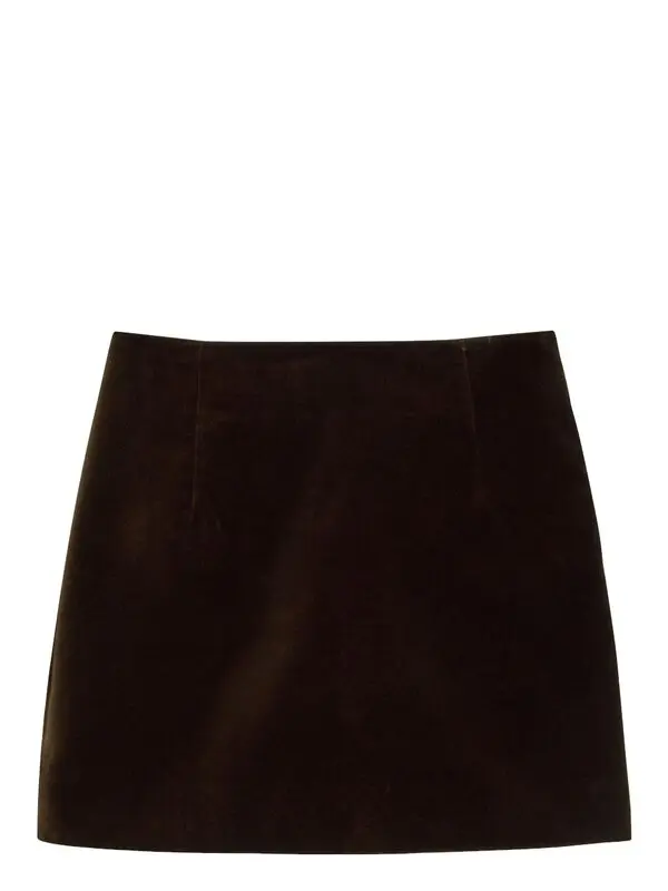LIBEROWE Vera Velvet Mini Skirt - Brown