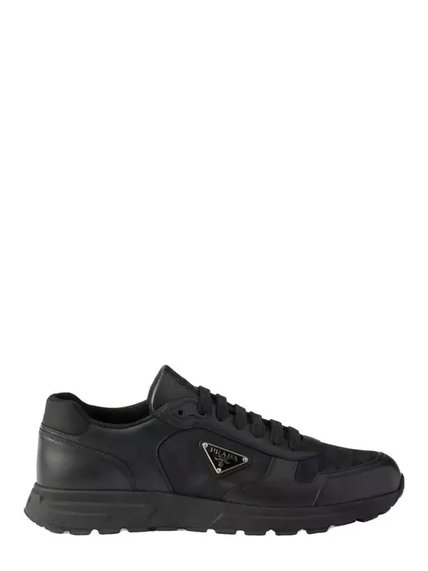 Prada Re-nylon And Leather Lace-up Sneakers - Black