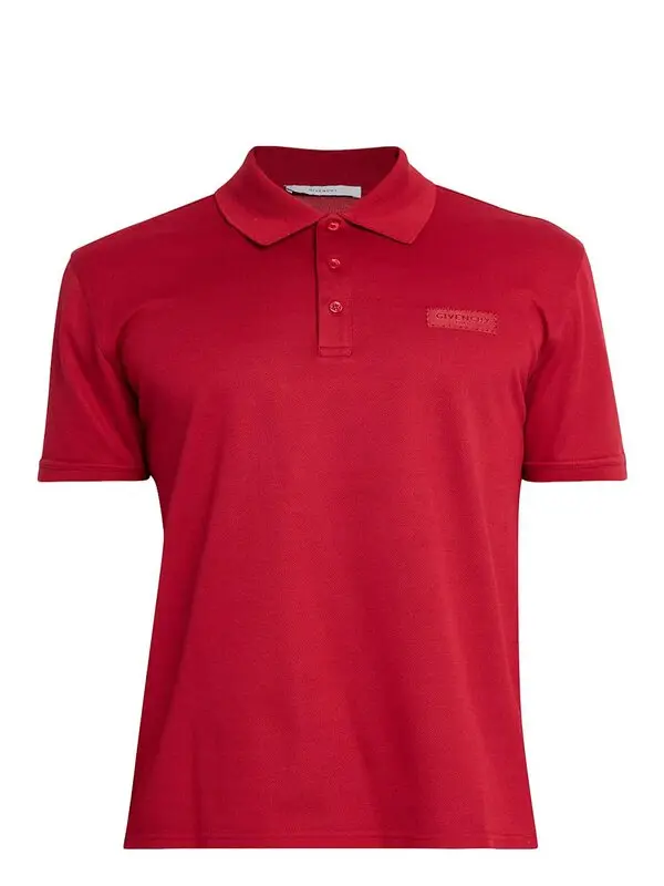 Givenchy Grosgrain Label Pique Polo Shirt - Dark Red