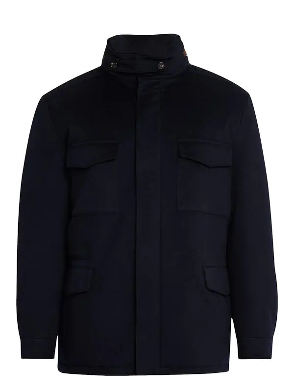 Loro Piana Traveller Water-resistant Cashmere Field Jacket - Blue/navy