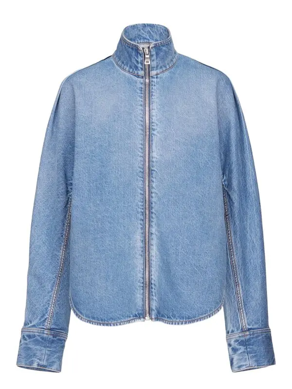 Alaïa Zipped Denim Shirt - Light Wash