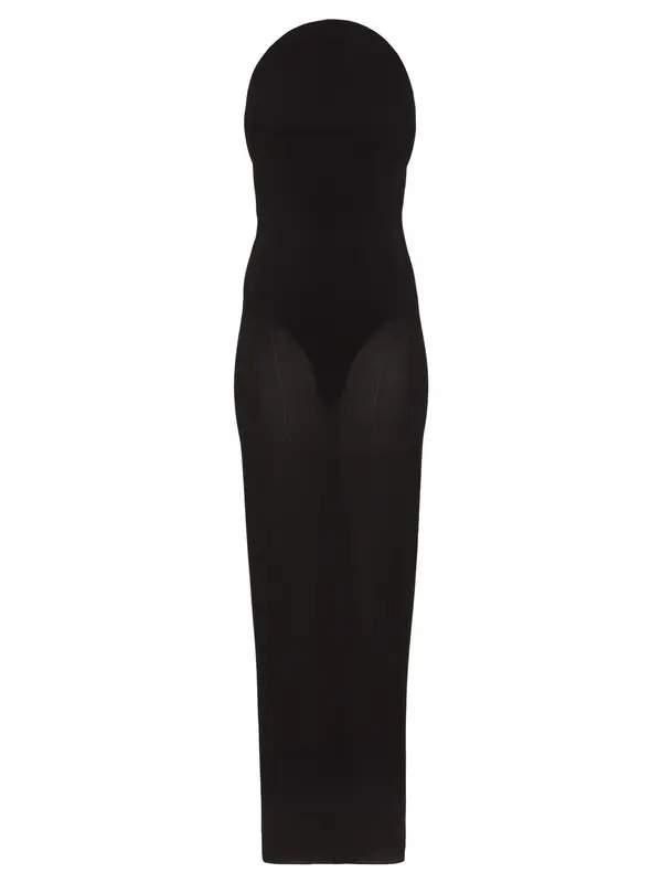Alaïa Curved Bustier Jersey Maxi Dress - Black
