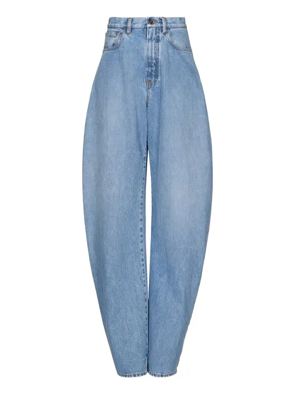 Alaïa High-rise Barrel-leg Jeans - Light Wash