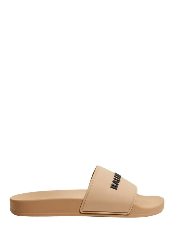 Balenciaga Pool Slide Sandals - 9710 Beige/black