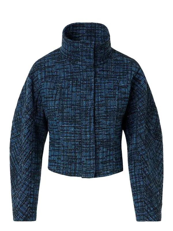 Akris Raw Denim Tweed Jacket - Medium Blue