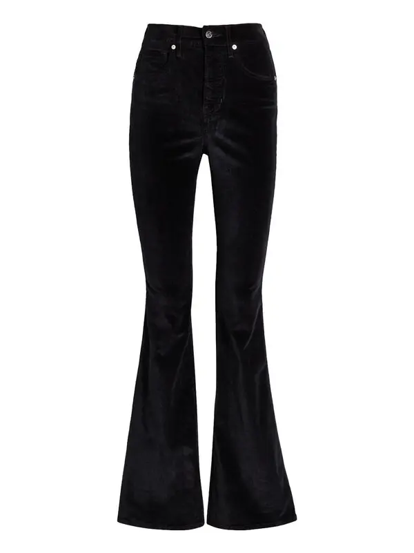 Veronica Beard Beverly Skinny Flared-leg Velvet Jeans - Black
