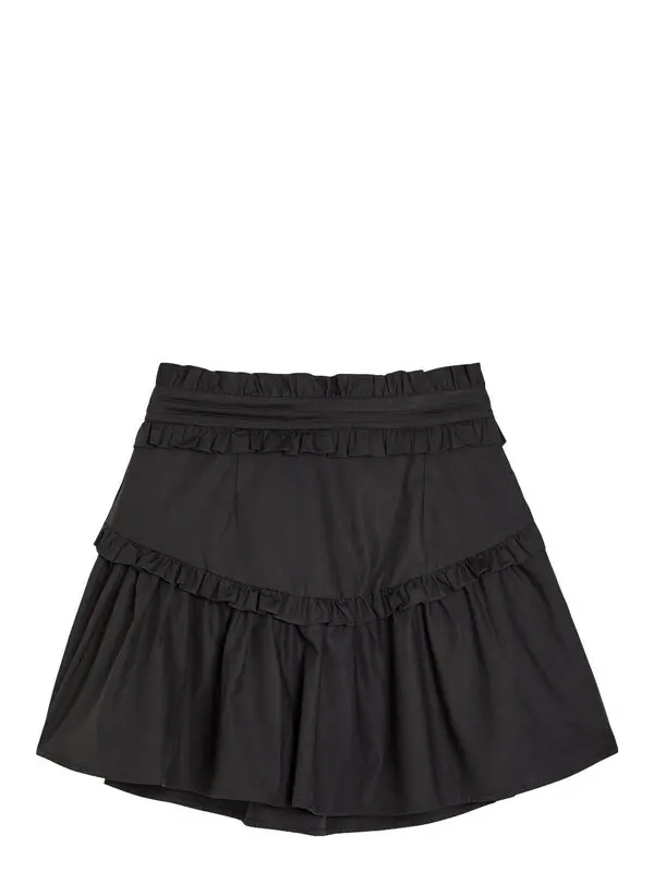 SISTER JANE Birdie Ruffled Poplin Mini Skirt - Black