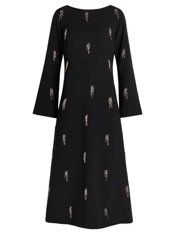 Simkhai Coretta Embellished Crepe Midi Dress - Black