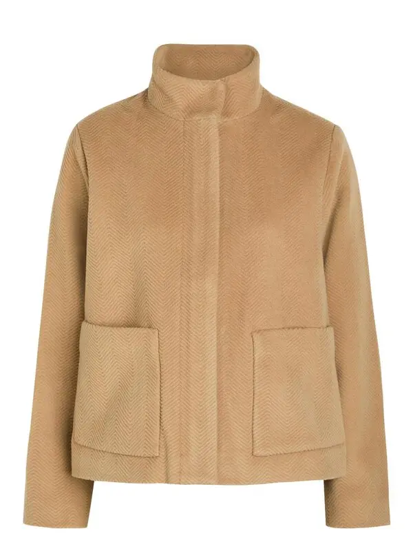 Eileen Fisher Chevron Wool Jacket - Beige