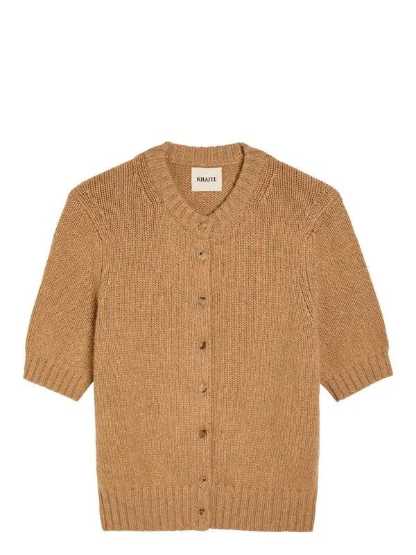 Khaite Stretch-cashmere Cardigan - Light Brown