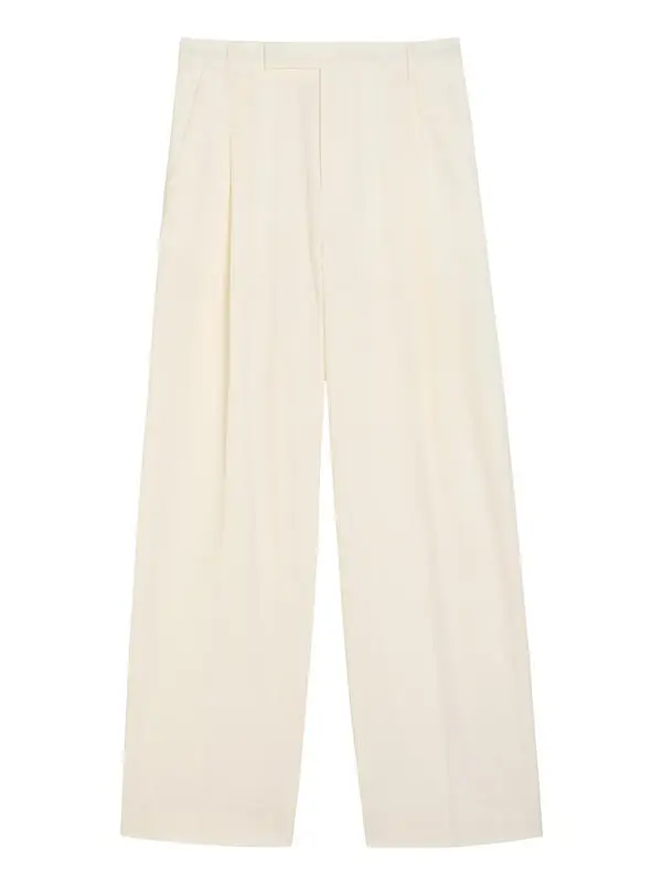Maria Mcmanus Straight-leg Stretch-wool Trousers - Ivory
