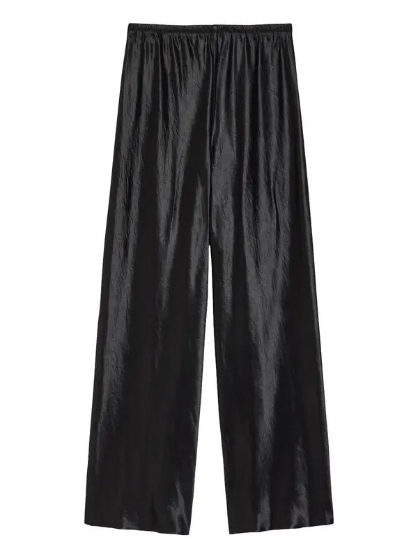 Maria Mcmanus Straight-leg Satin Trousers - Black