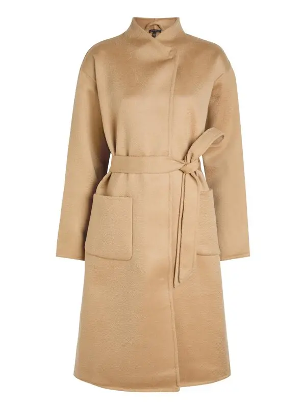Eileen Fisher Belted Wool Coat - Beige