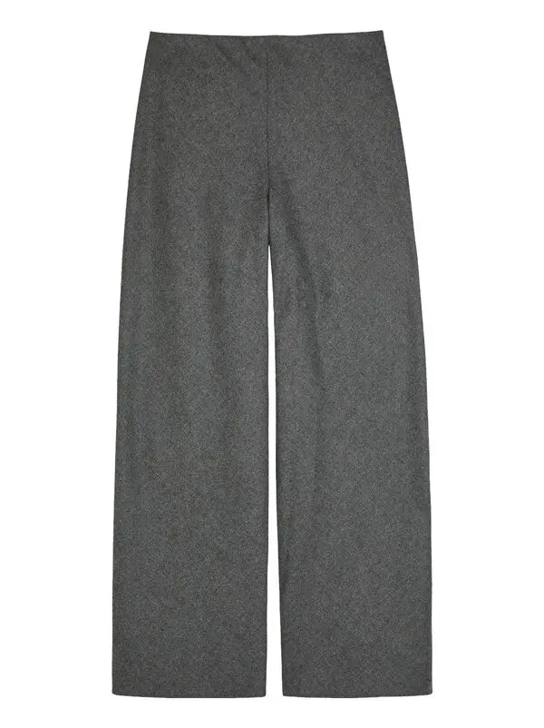 Vince Wide-leg Wool-blend Trousers - Light Grey
