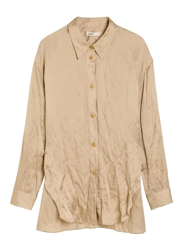 Khaite Goya Creased Woven Shirt - Light Brown