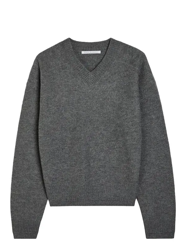 Maria Mcmanus V-neck Merino Wool Jumper - Charcoal